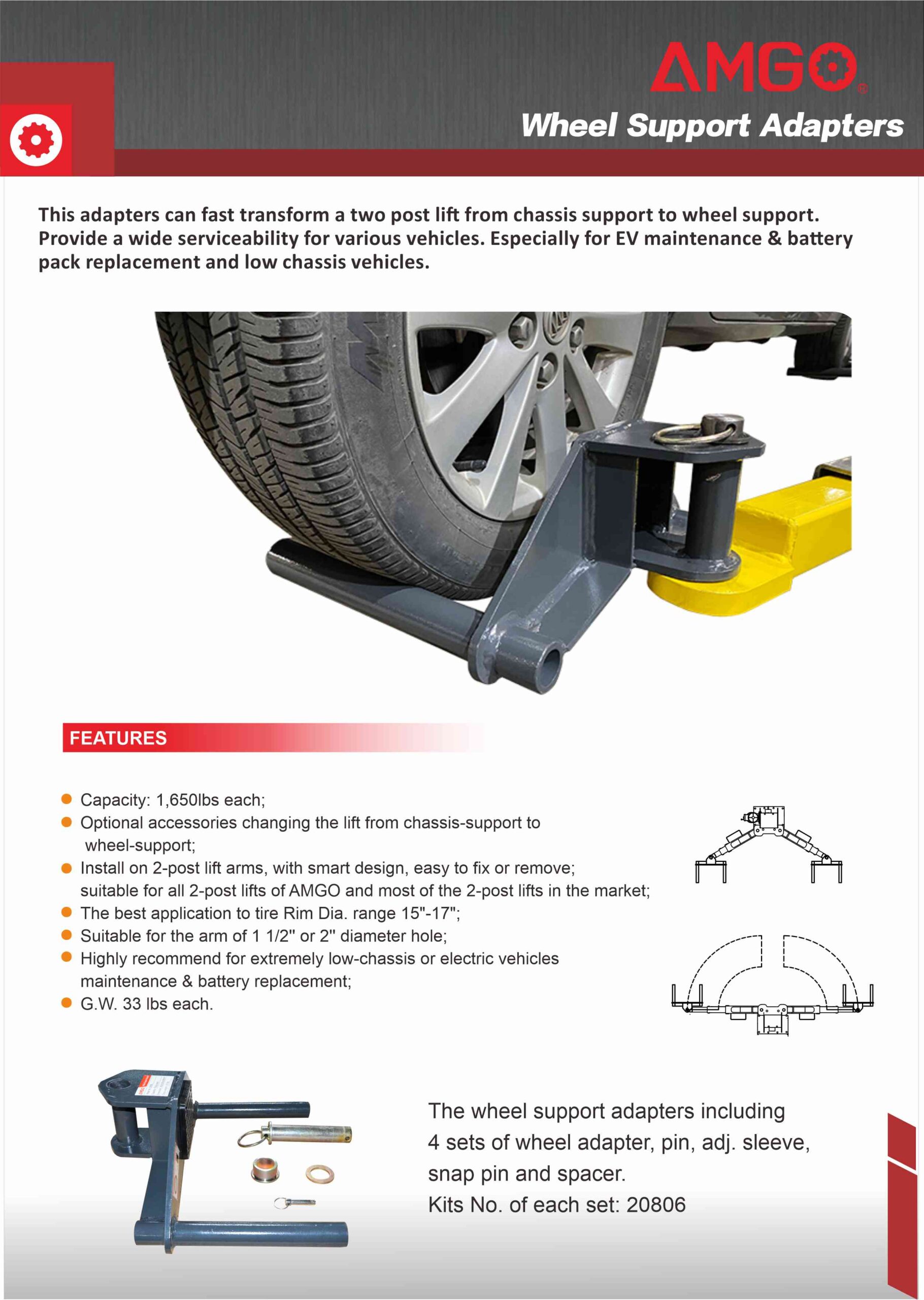 Wheel Support Adapters No.20806 - AMGO